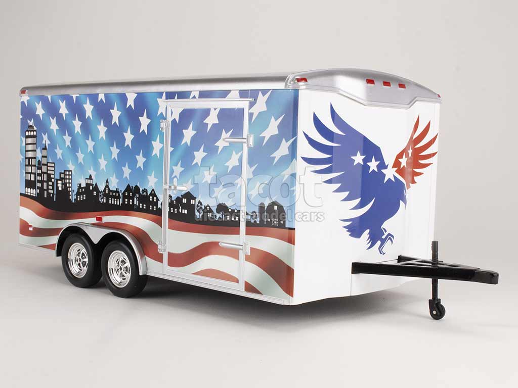 Remorque - Four Wheels Enclosed Trailer - Auto World - 1/18 - Autos ...